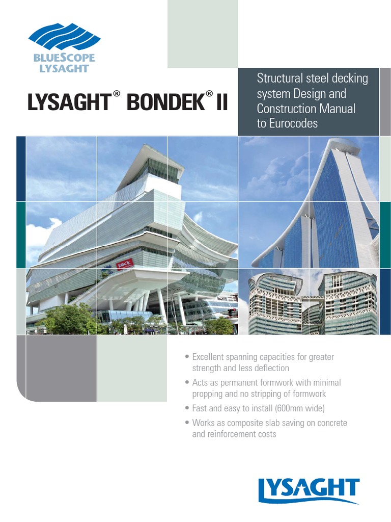 LYSAGHT Bondek II Design & Construction Manual to EC | Concrete ...