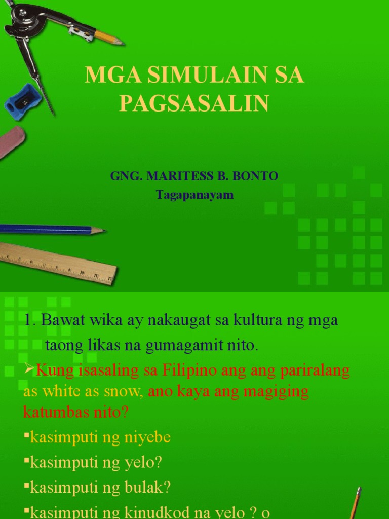 Simulain Sa Pagsasalin | PDF