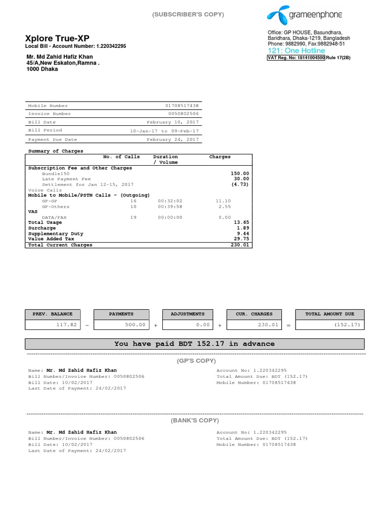 Local Bill PDF | Download Free PDF | Invoice | Fee