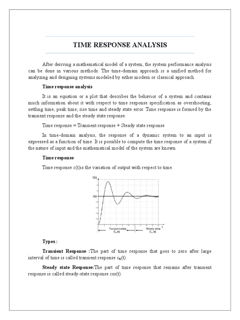 Time Response Analysis | PDF | Control Theory | Mathematical Analysis