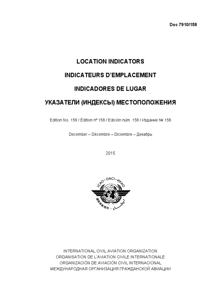 7910 Location Indicators | PDF | Civil Aviation | Aviation