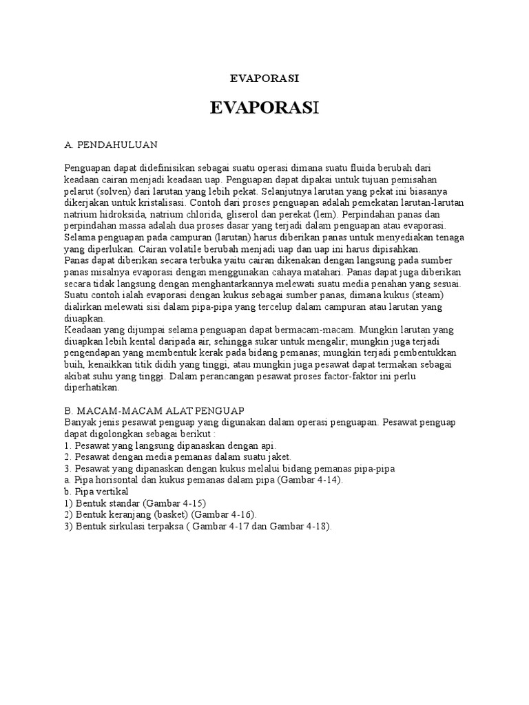 EVAPORASI | PDF | Sains & Matematika