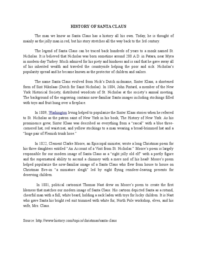 History of Santa Claus | PDF