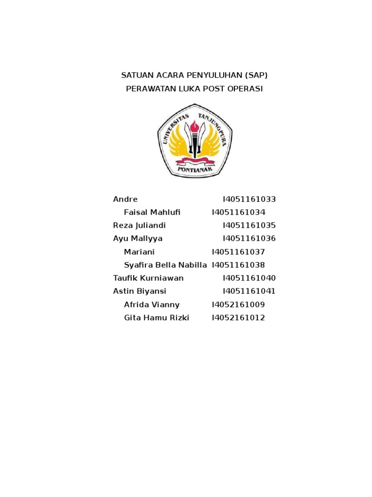 Sap Perawatan Luka Post Operasi | PDF