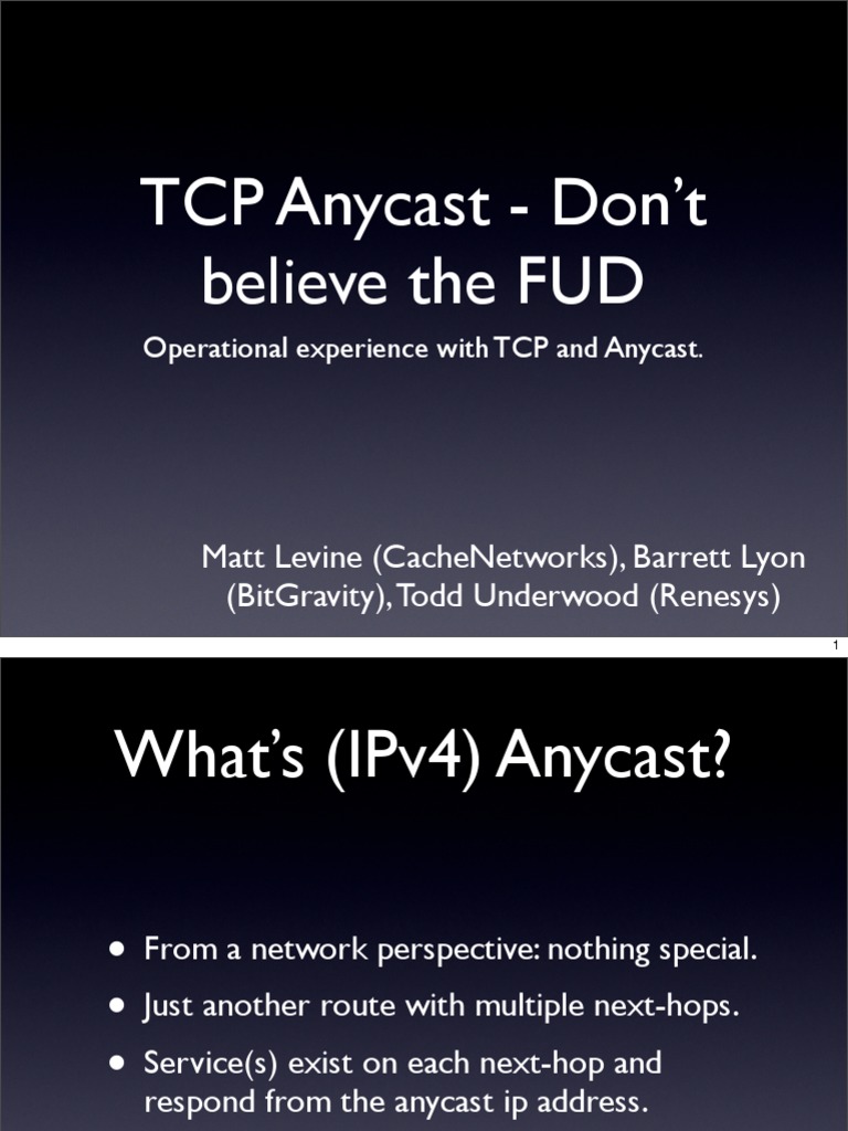 IPV4 anycast | Ip Address | Networking Standards