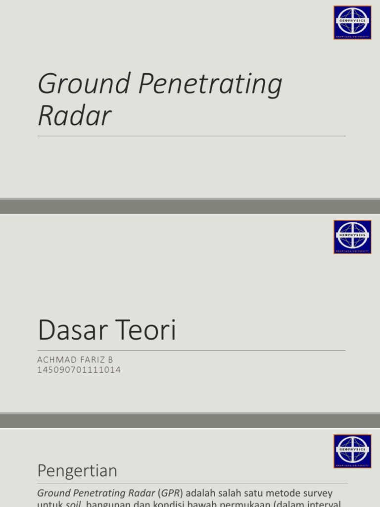 Prinsip dan Akuisisi Ground Penetrating Radar | PDF | Teknologi & Rekayasa