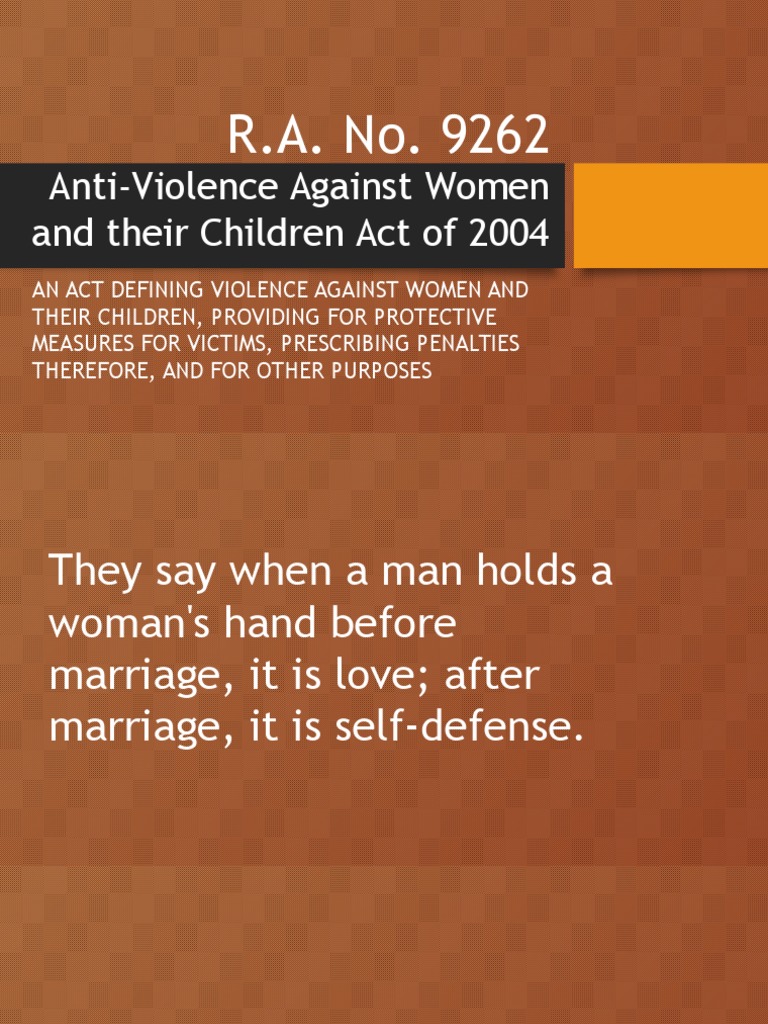 R.A. 9262 Powerpoint | PDF | Domestic Violence | Victimology