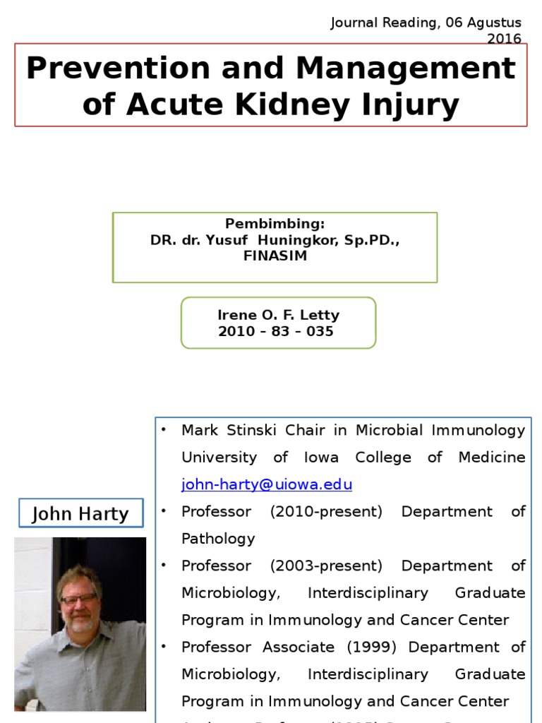Preventing and Managing Acute Kidney Injury: Practical Guidance on Risk ...