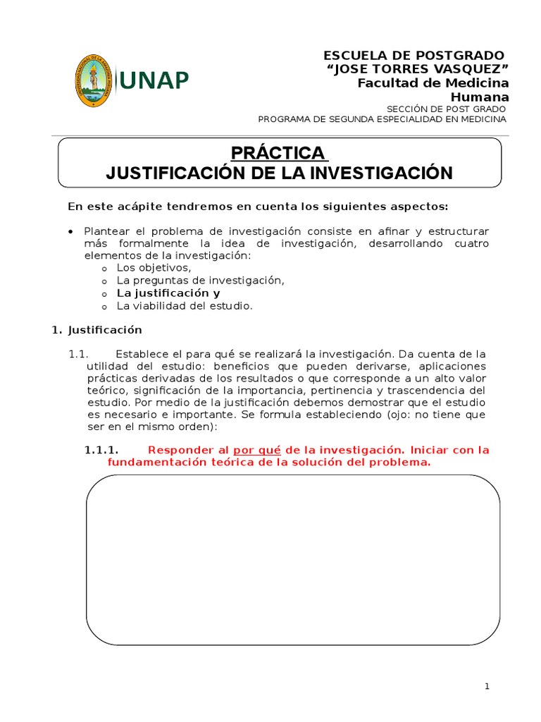 Guía de Práctica: Justificación de La Investigación | PDF