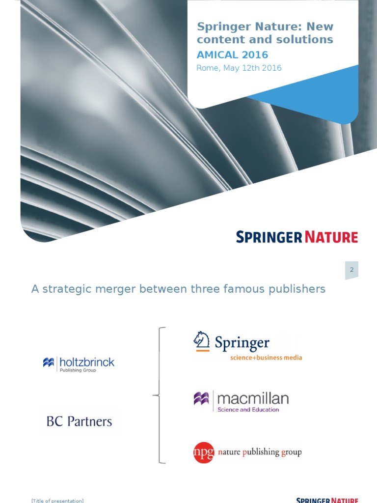 Springer Nature: New Content and Solutions: AMICAL 2016 | PDF ...