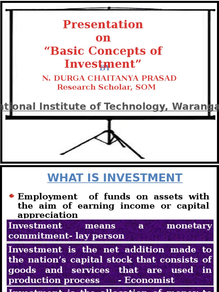 Presentation On "Basic Concepts of Investment": National Institute of ...