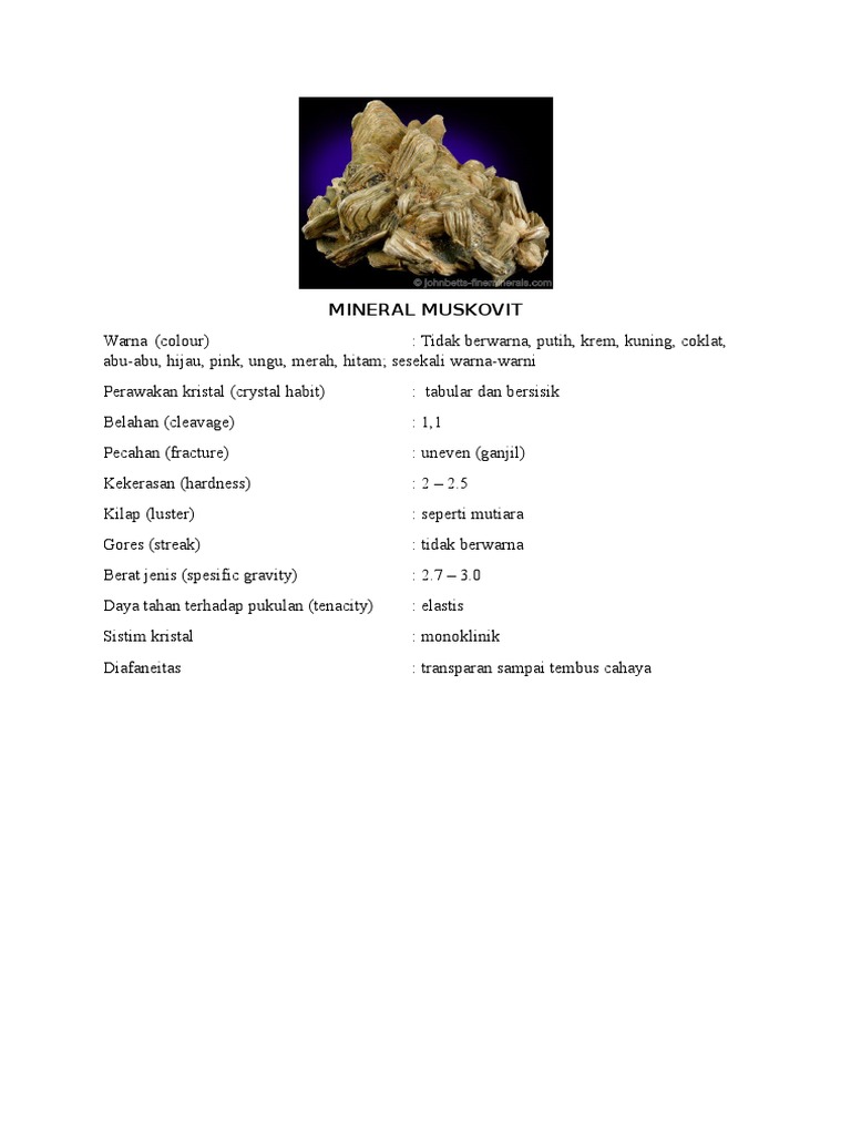 Mineral Muskovit Dan Ortoklas | PDF