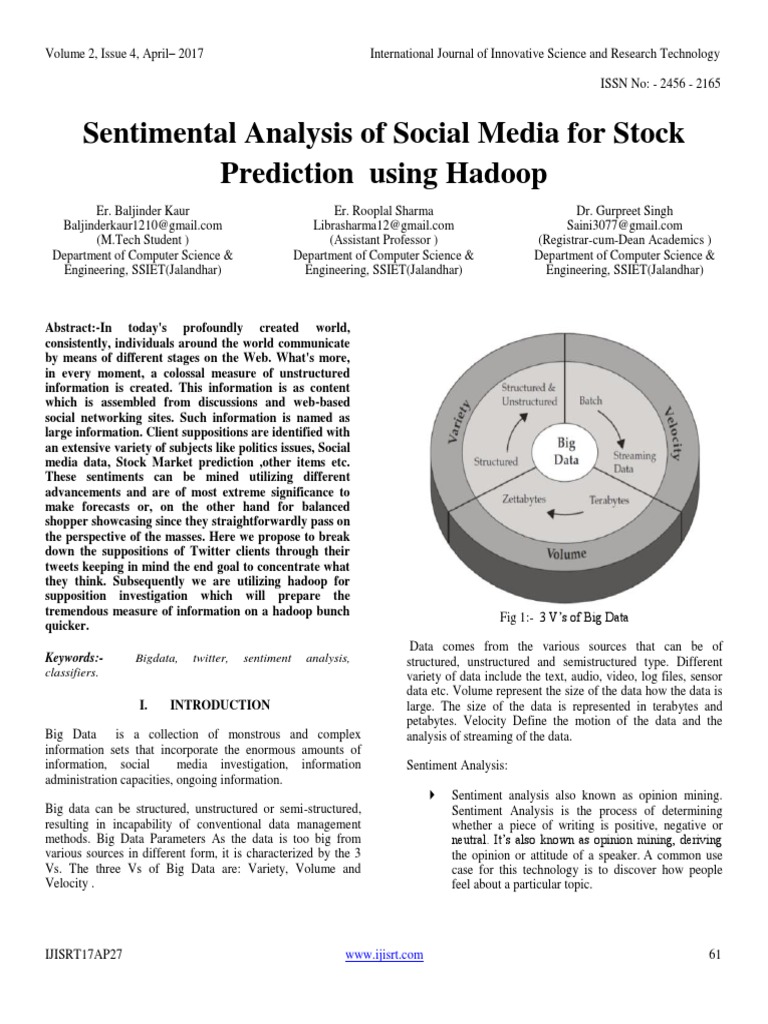 Sentimental Analysis of Social Media For Stock Prediction Using Hadoop | PDF | Twitter | Big Data