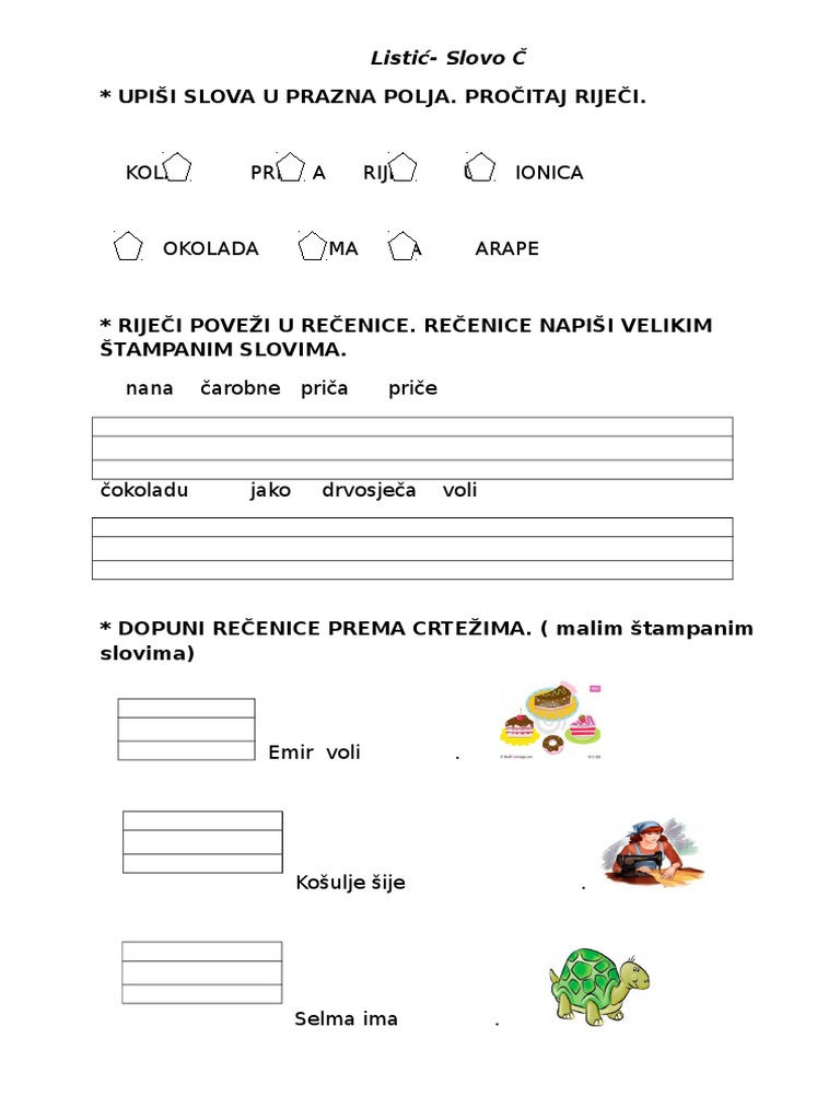 Listić - Slovo Č | PDF