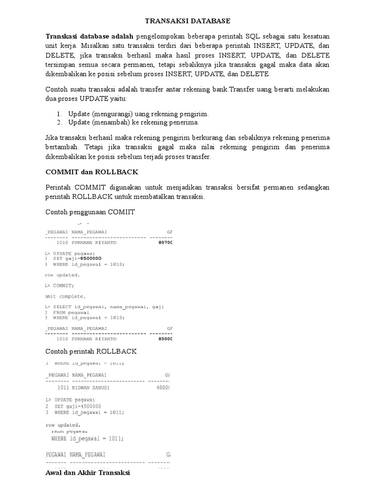Database Transaction Management | PDF