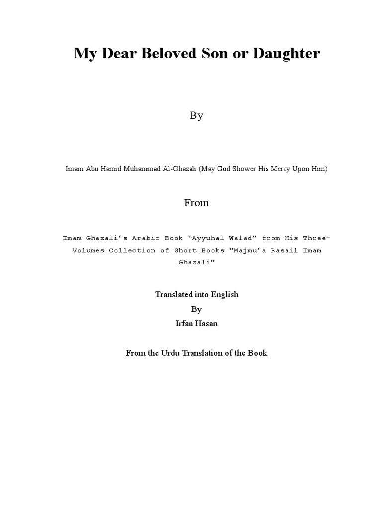 My Dear Beloved Son | PDF | Hadith | Muhammad