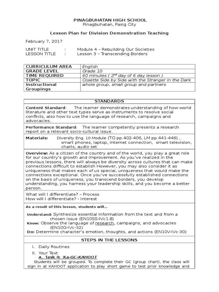 Lesson Plan About Les Miserable | PDF | Cosette | Storytelling