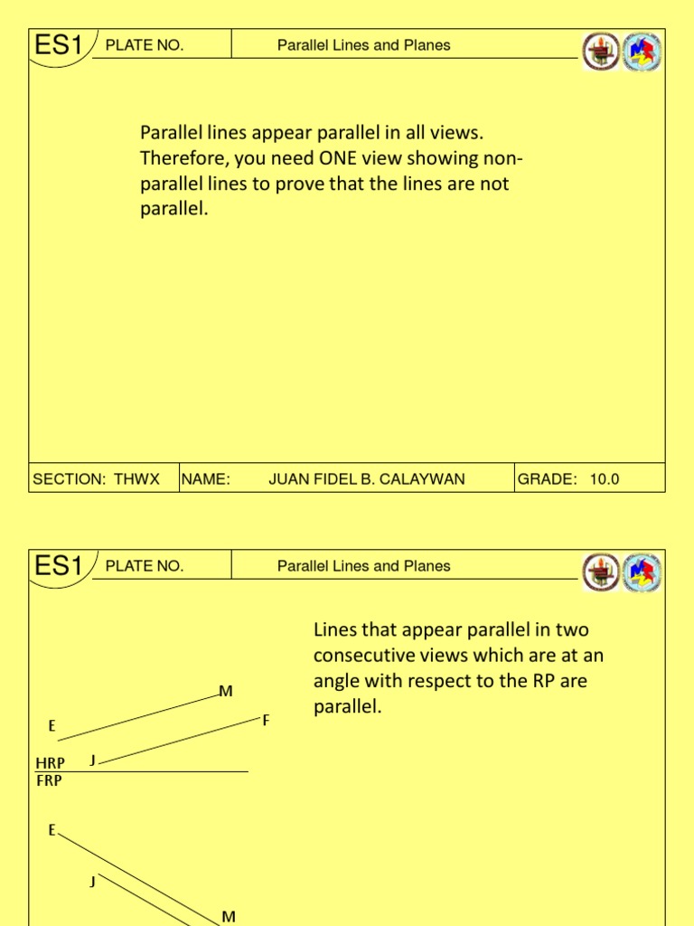 ES 1 08 - Parallel Lines and Planes PDF | PDF | Geometry | Classical ...