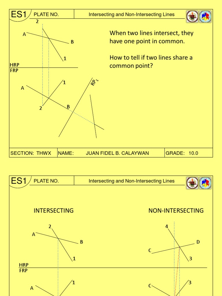 ES 1 10 - Intersecting and Non-Intersecting Lines PDF | PDF | Geometry ...