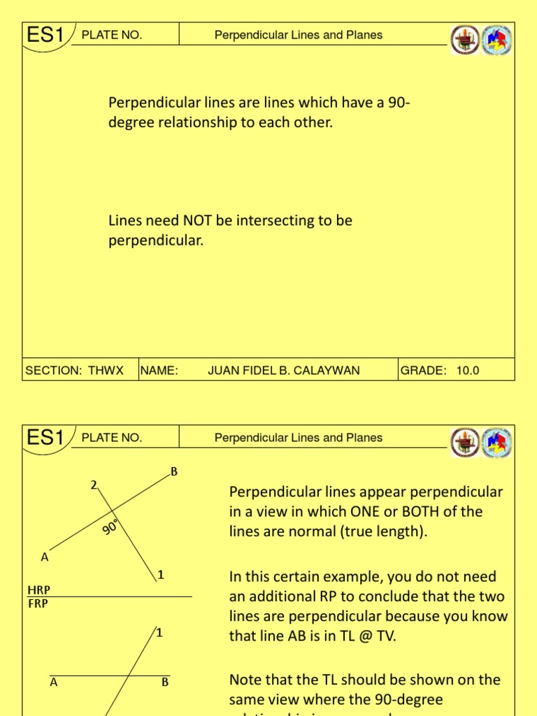 Understanding Perpendicular Lines and Planes | PDF | Perpendicular ...