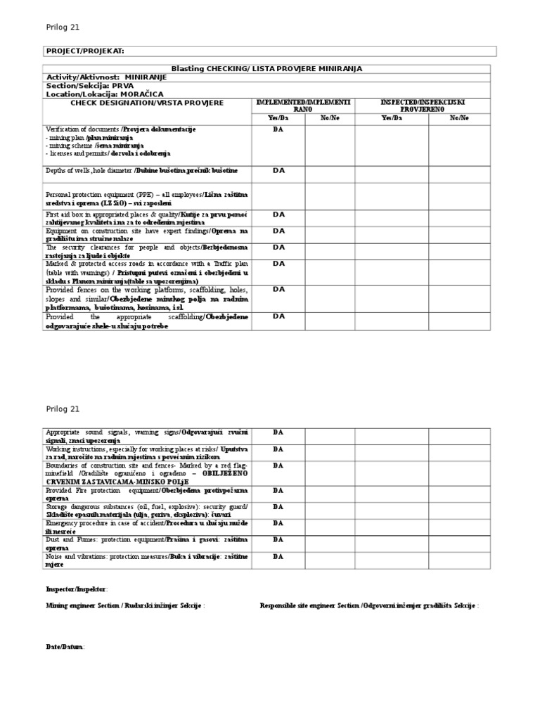 Checking Form Dvojezicno | PDF