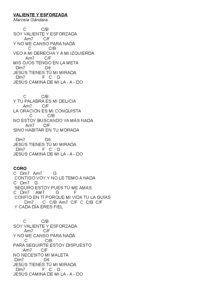 Valiente y Esforzada - Letras y Acordes | PDF