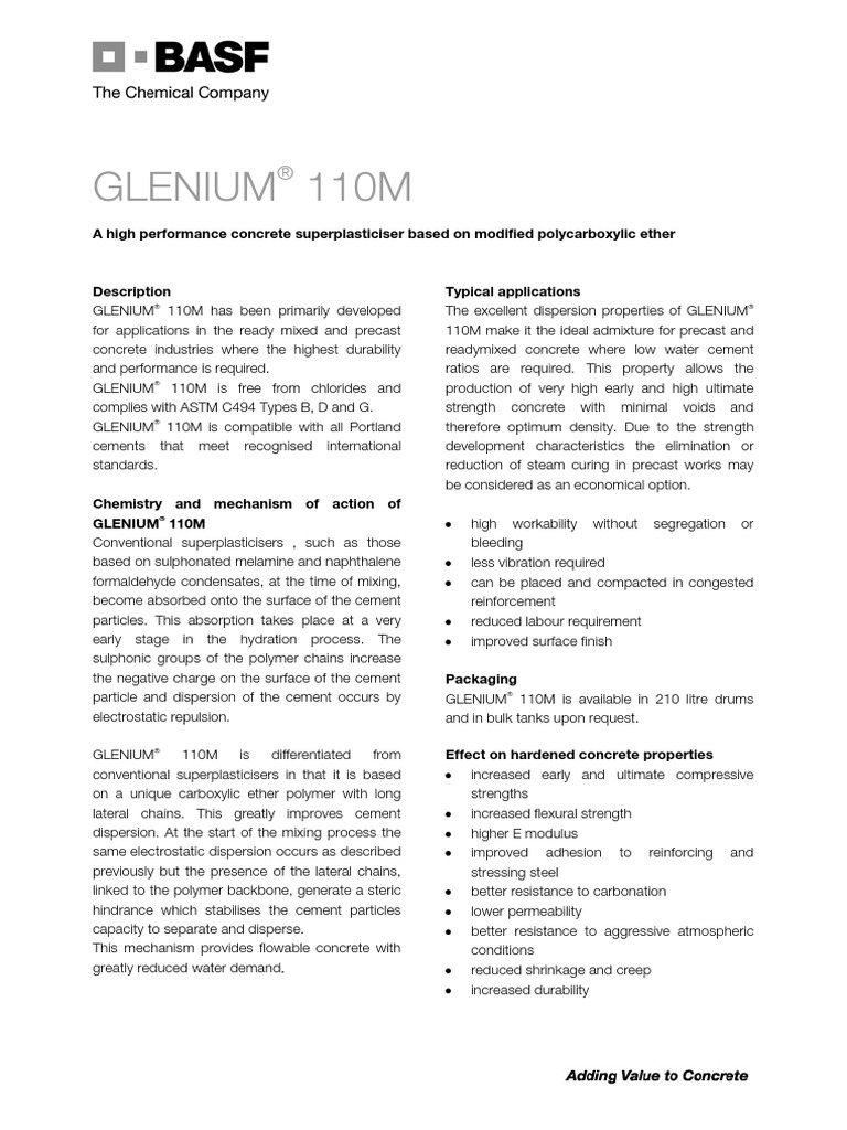 Master Glenium 110M | Concrete | Cement