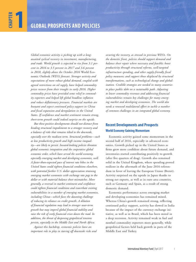 Global Prospects and Policies | PDF | Emerging Markets | Inflation
