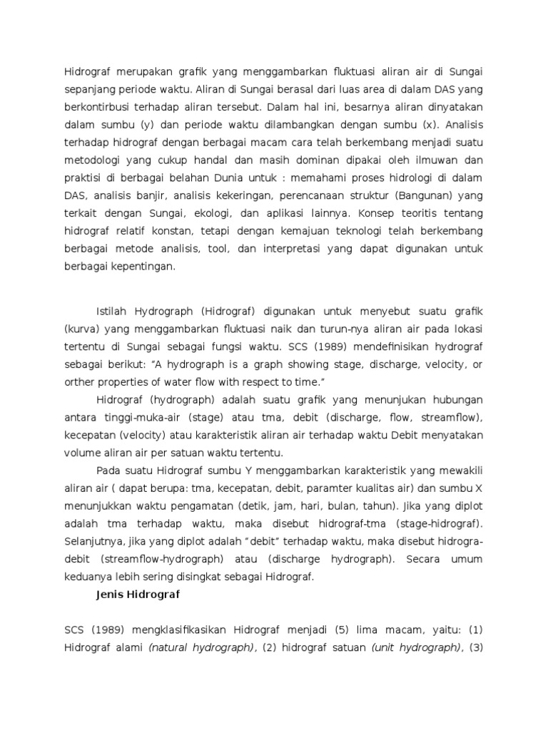Pengertian dan Jenis Hidrograf | PDF