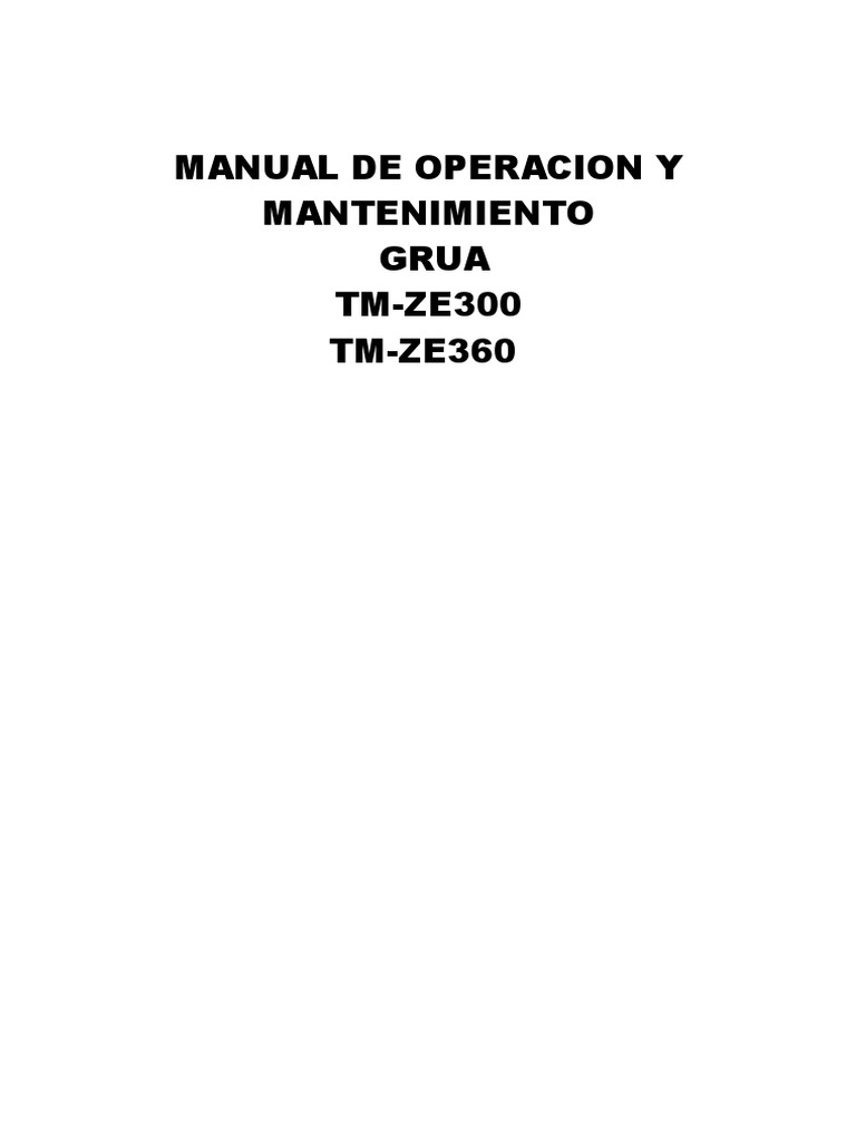 Manual de Operacion y Mantenimiento Gruas | PDF | Grúa (máquina) | Transmisión de energía eléctrica