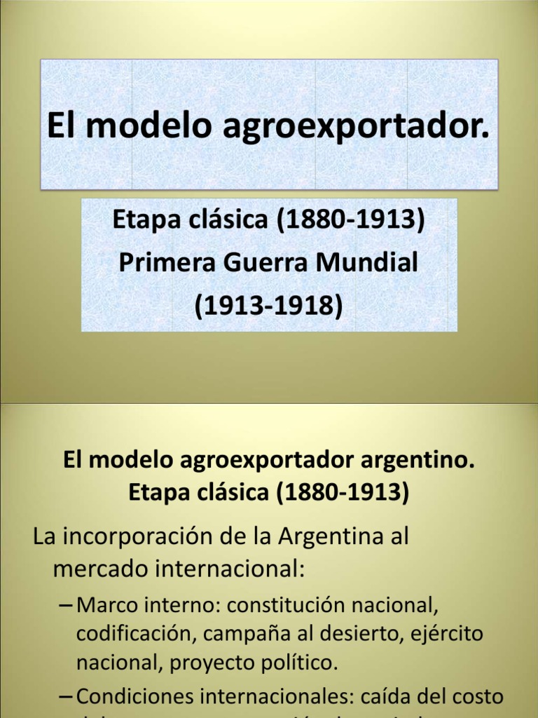 Modelo Agroexportador | Economía | Economías