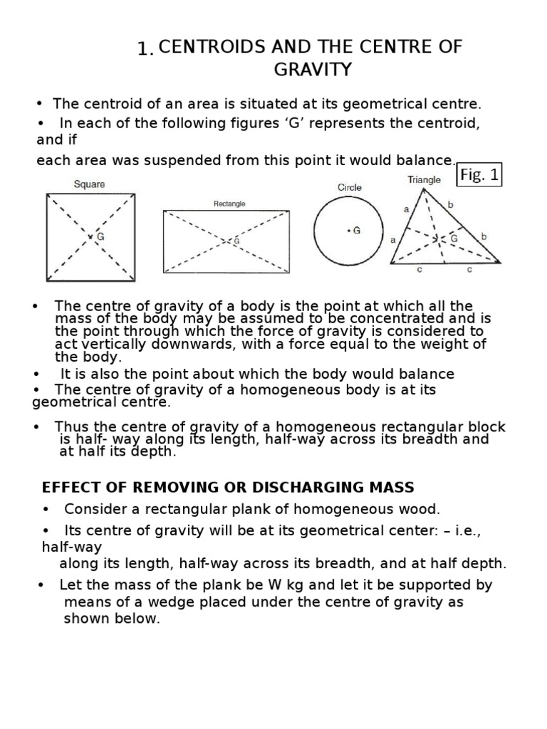 Centroids and Centre of Gravity Explained | PDF | Center Of Mass | Mass
