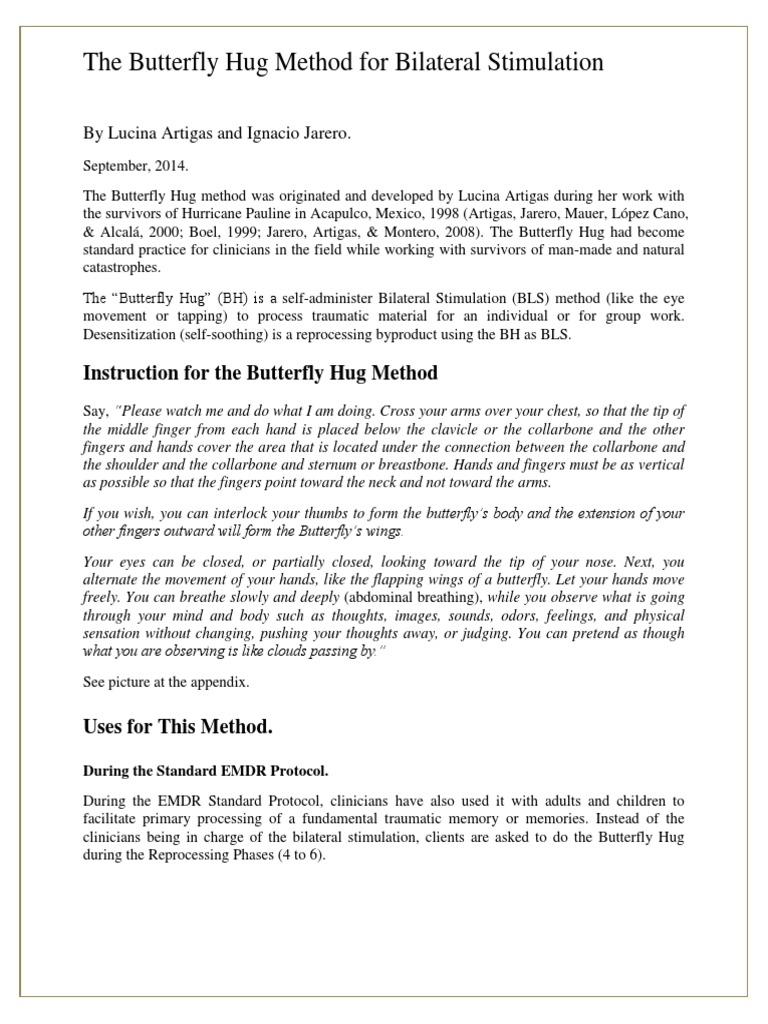 EMDR Butterfly Hug | Eye Movement Desensitization And Reprocessing ...