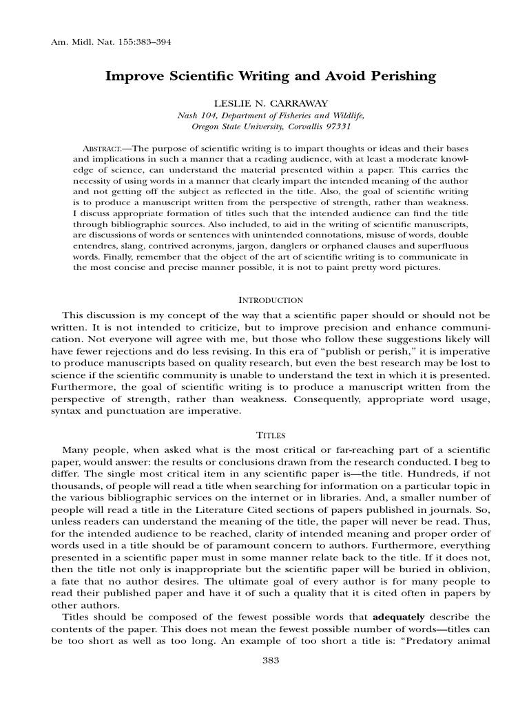 The Science of Scientific Writing PDF | PDF | Hypothesis | Grammatical ...