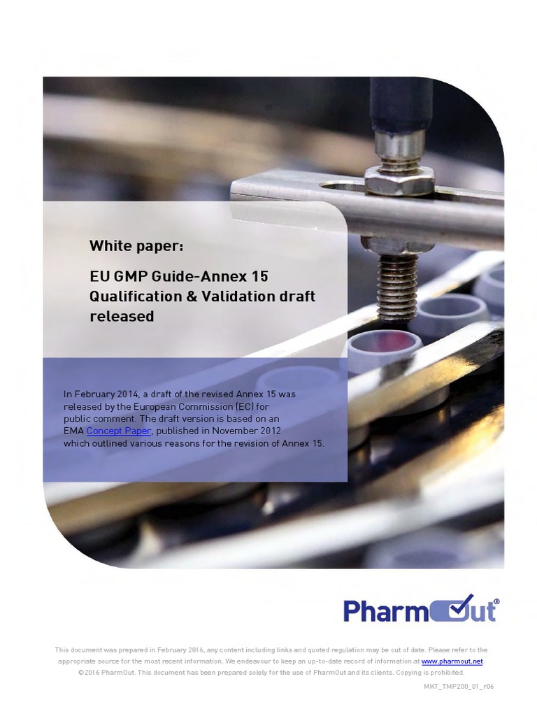 White Paper: EU GMP Guide-Annex 15 Qualification & Validation Draft ...