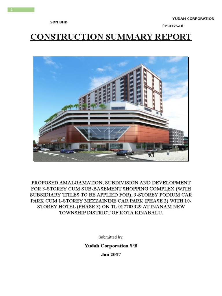 Construction Summary Report: Yudah Corporation S/B Jan 2017 | PDF ...