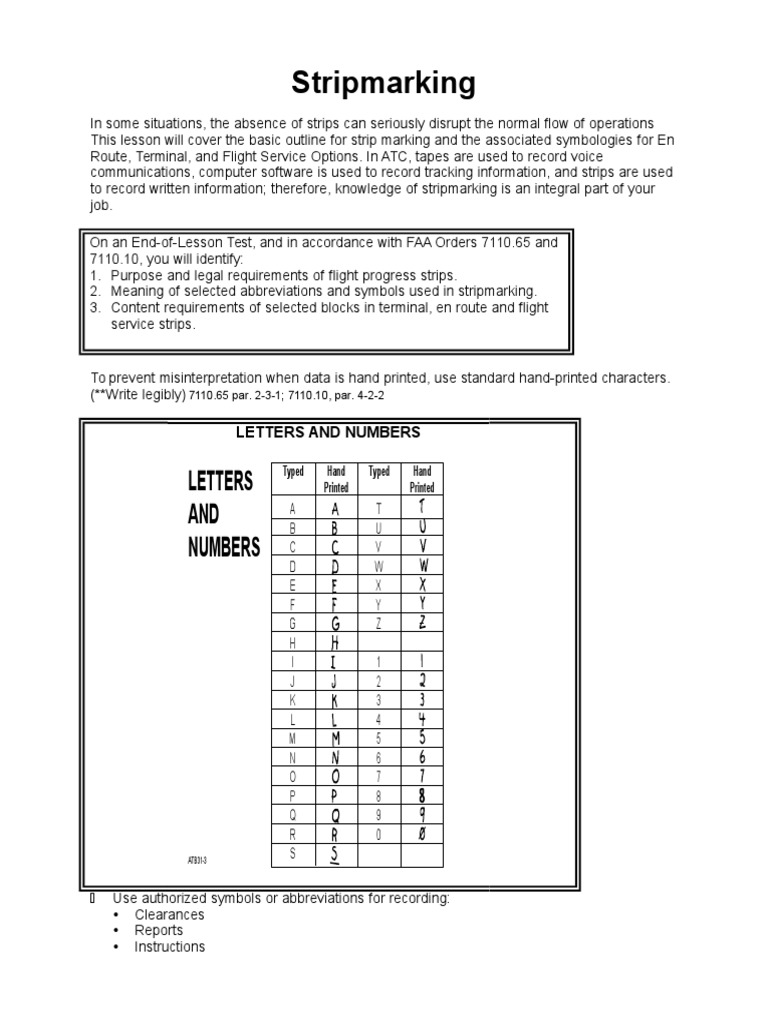 ATM Strip Marking | PDF | Air Traffic Control | Visual Flight Rules