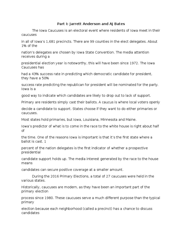 Math 1030 Eport | PDF | Primary Election | United States Presidential ...