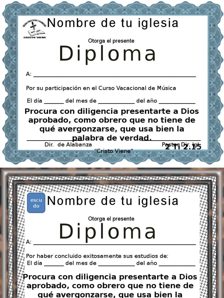 Diplomas Cristianos | PDF | Teísmo | Creencia y doctrina cristiana