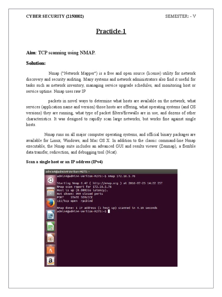 TCP Scanning with Nmap Overview | PDF | Teaching Methods & Materials ...