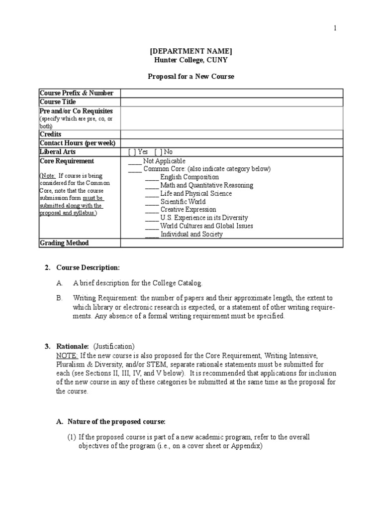New Course Proposal Template Rev 1.6 | PDF | Academic Integrity ...