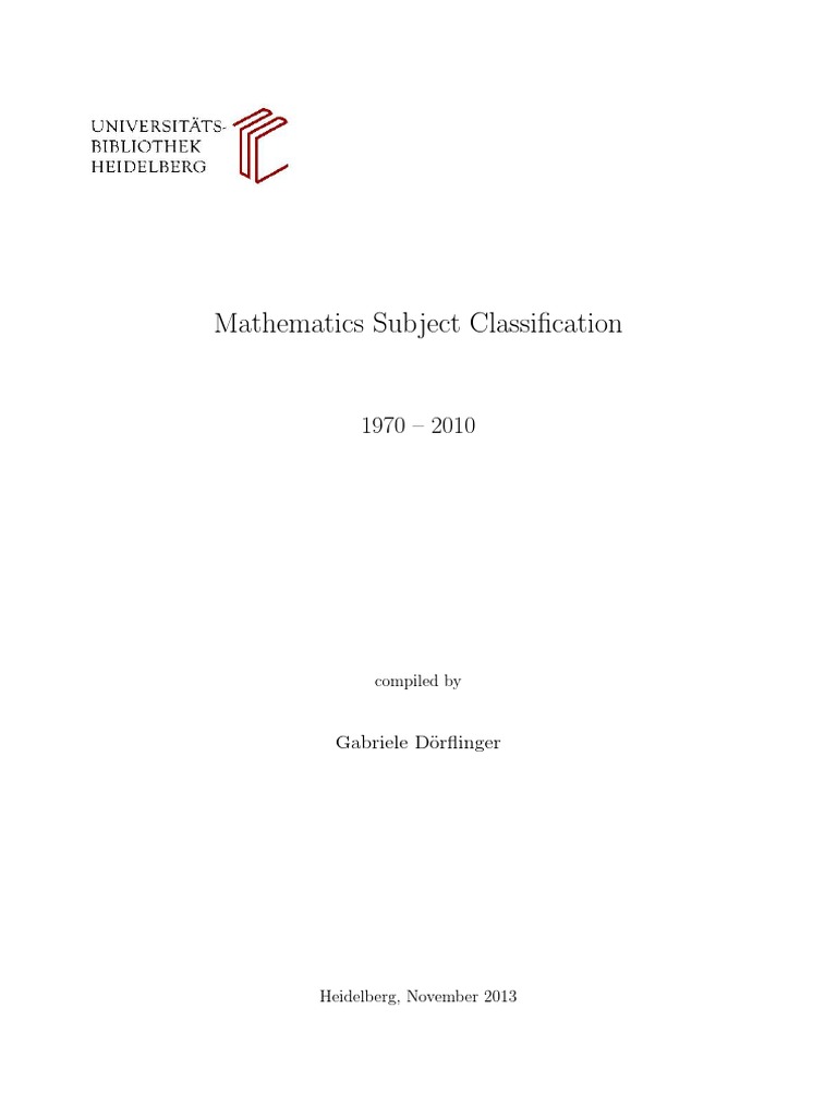 Mathematics Subject Classification 1970-2010.msc PDF | PDF | Model ...