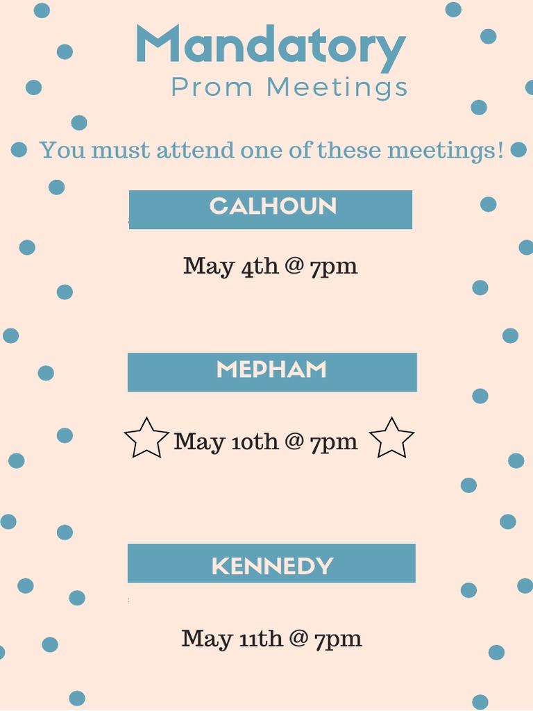 Mandatory Prom Meetings Schedule | PDF