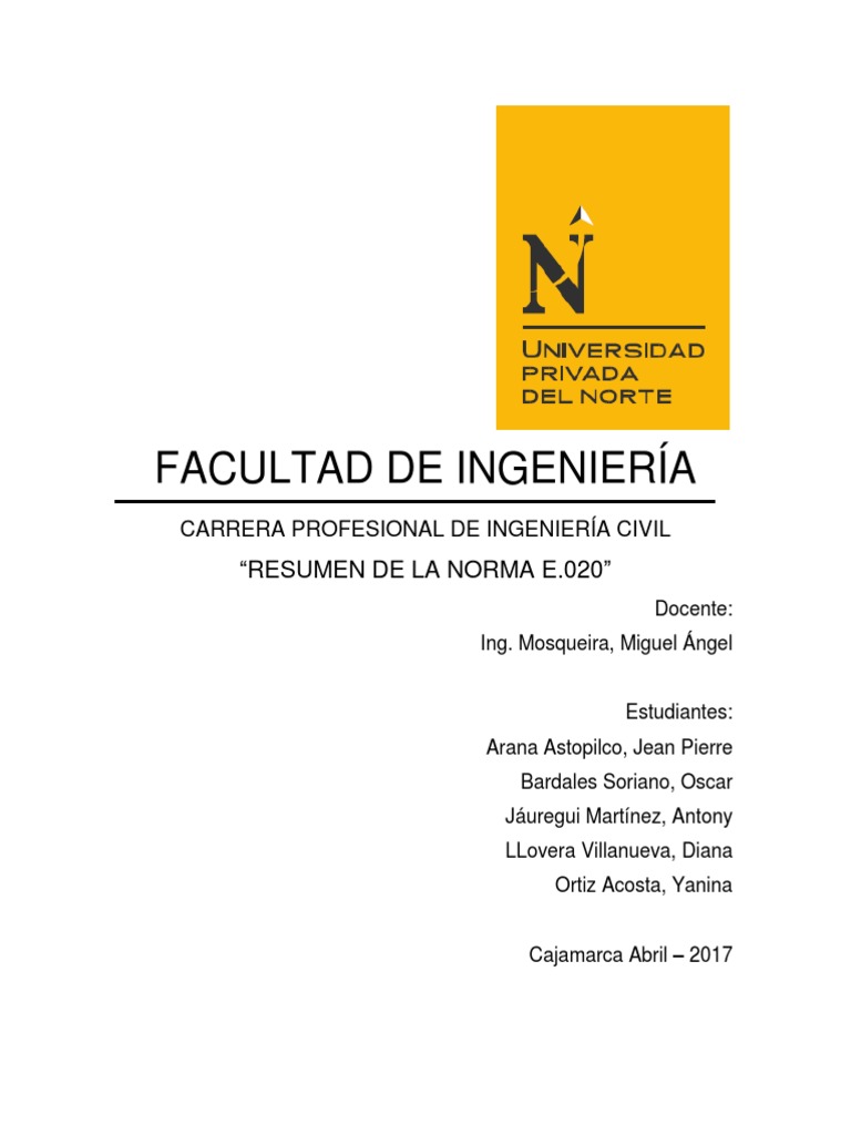 Resumen Norma E-020 | PDF | Velocidad del viento | Redox