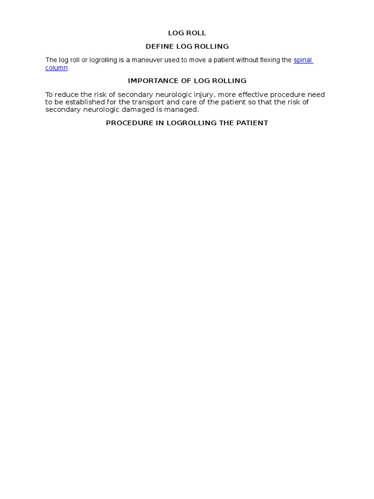 Proper Spinal Alignment and Patient Safety: A Guide to the Log Roll ...