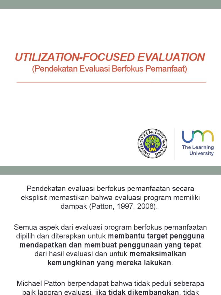 Utilization Focused Evaluation | PDF | Karier & Perkembangan