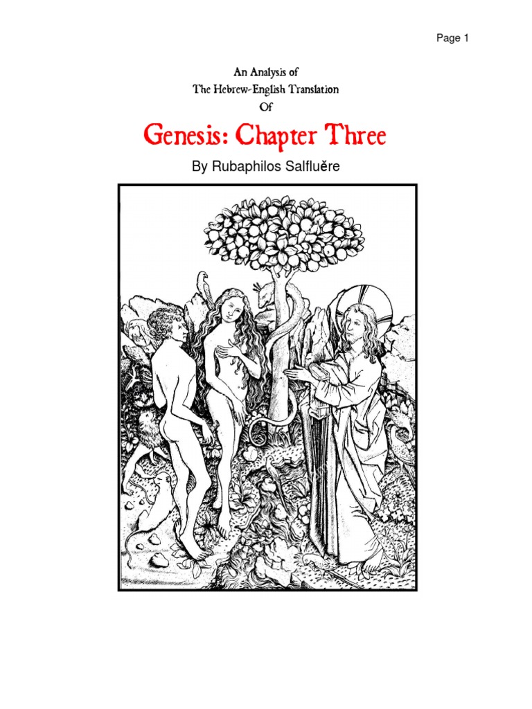 BERESHIT - Genesis - Chapter Three | PDF | Adam And Eve | Serpents In ...