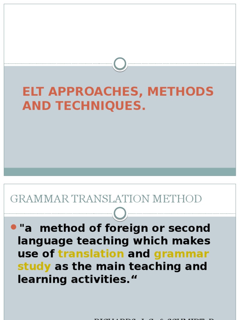 Elt Approaches, Methods and Techniques | PDF | Human Communication ...