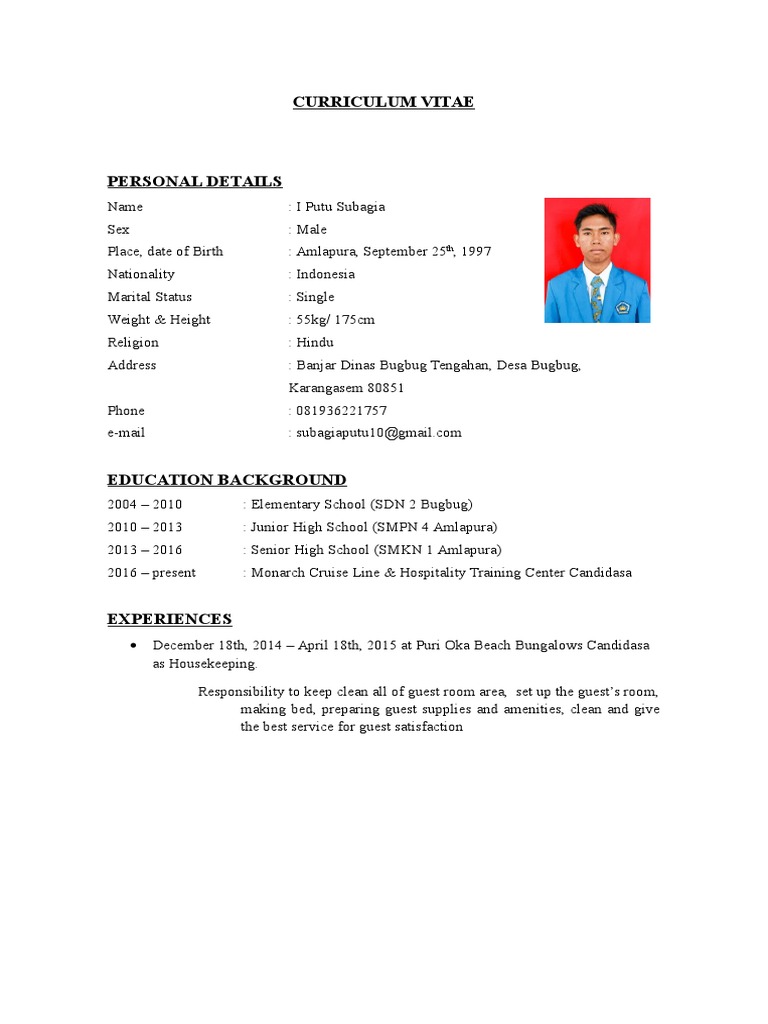 High School Dropout CV Example | PDF | Wellness