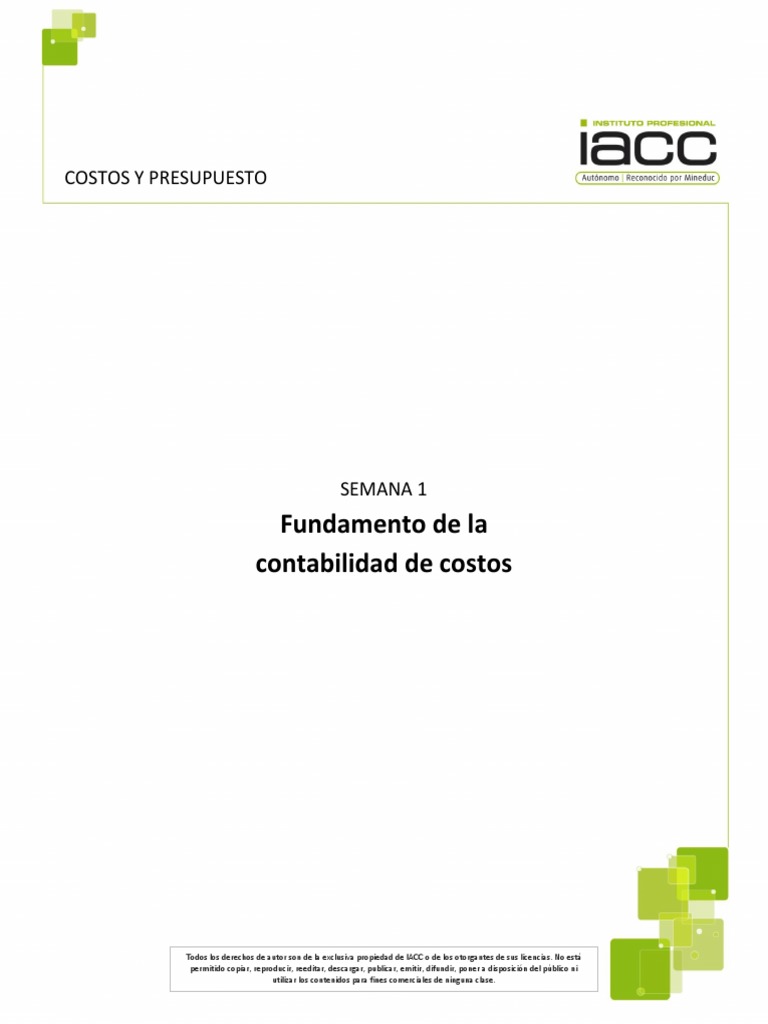 01 Costos y Presupuestos | PDF | Costo | Contabilidad